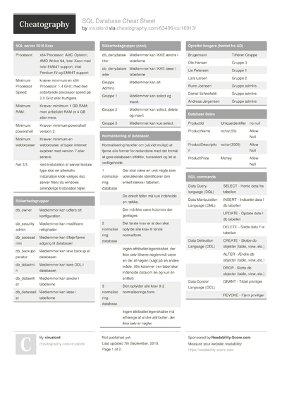 5 Sql Cheat Sheets Cheat Sheets For Every Occasion