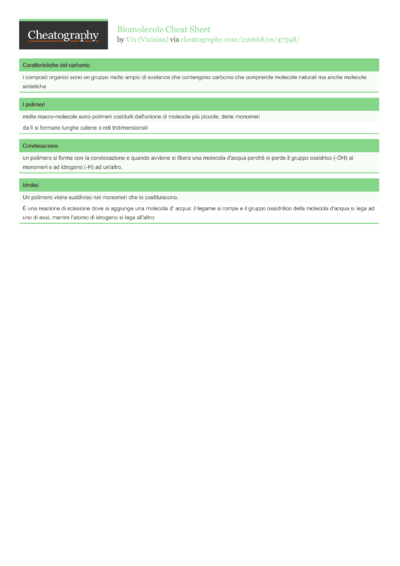 1 Polimeri Cheat Sheet - Cheatography.com: Cheat Sheets For Every Occasion