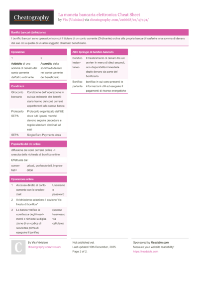 1 Ragioneria Cheat Sheet - Cheatography.com: Cheat Sheets For Every ...