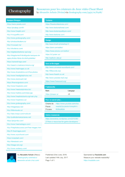 Cheat Sheets from June, 2016 - Cheatography.com: Cheat Sheets For Every ...