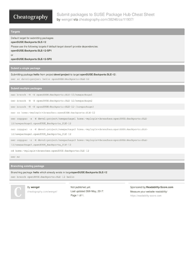 9 Packaging Cheat Sheets - Cheatography.com: Cheat Sheets For Every ...
