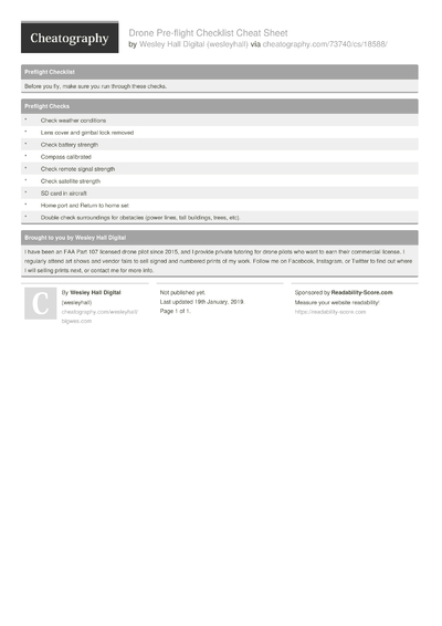 4 Pilot Cheat Sheets - Cheatography.com: Cheat Sheets For Every Occasion