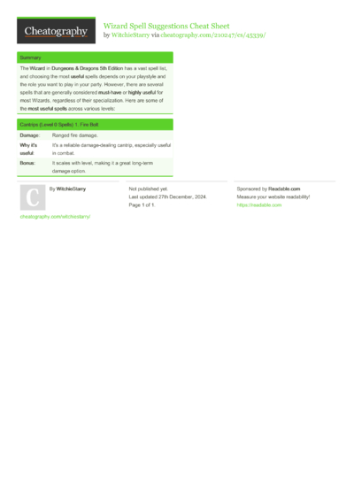 403 Games and Hobbies Cheat Sheets - Cheatography.com: Cheat Sheets For Every Occasion