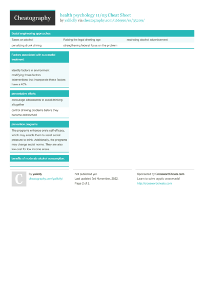 2583 Education Cheat Sheets - Cheatography.com: Cheat Sheets For Every Occasion