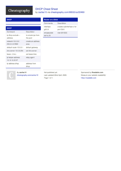 8 Dhcp Cheat Sheets Cheat Sheets For Every Occasion