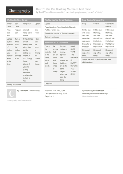 3 Clothing Cheat Sheets - Cheatography.com: Cheat Sheets For Every Occasion