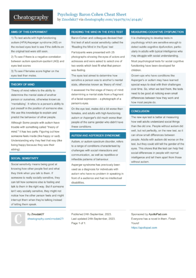 Psychology Pozzulo Lineups Cheat Sheet by Zmodak27 - Download free from ...